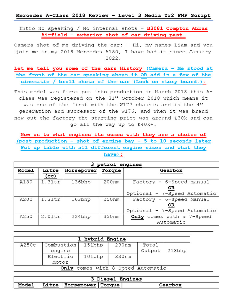 Yr2 Media FMP Script | PDF | Vehicles | Private Transport