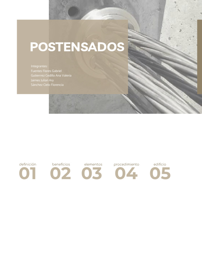 Postensado: Definición y Beneficios | PDF | Hormigón pretensado | Hormigón