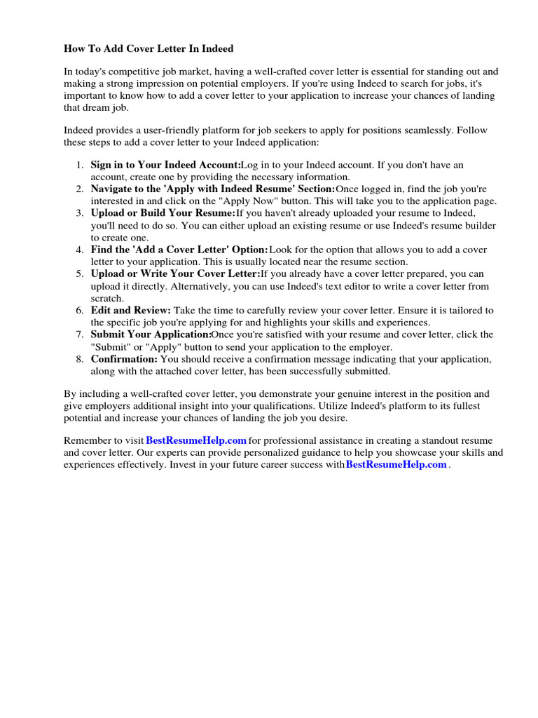 How To Add Cover Letter in Indeed | PDF | Résumé