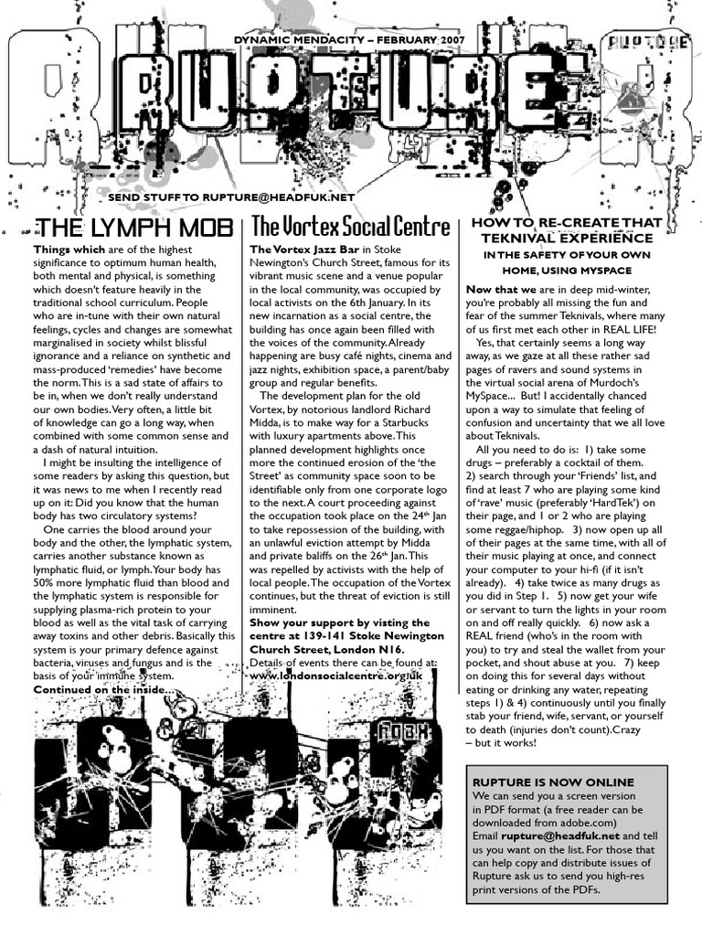 Rupture Feb07 Screen | PDF | Lymph | Lymphatic System