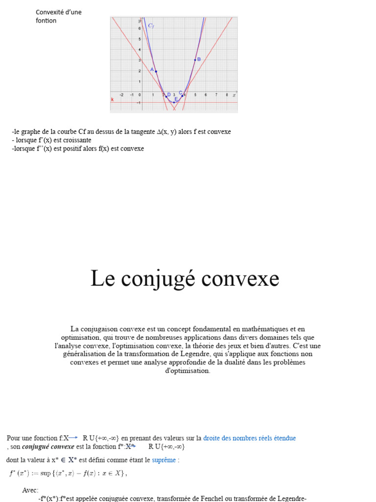 Le Conjugé Convexe | PDF | Optimisation mathématique | Fonction (Mathématiques)