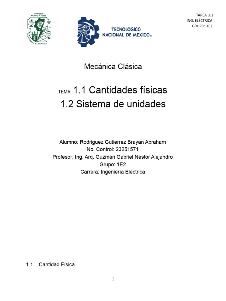 Cantidades físicas | PDF | Cantidad | Cantidades fisicas