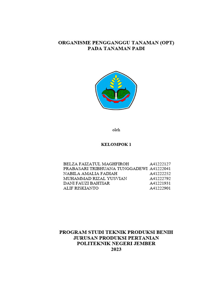 Pengendalian OPT pada Tanaman Padi | PDF