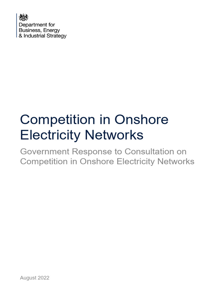 GOV Competition in Onshore Electricity Networks Consultation Response ...