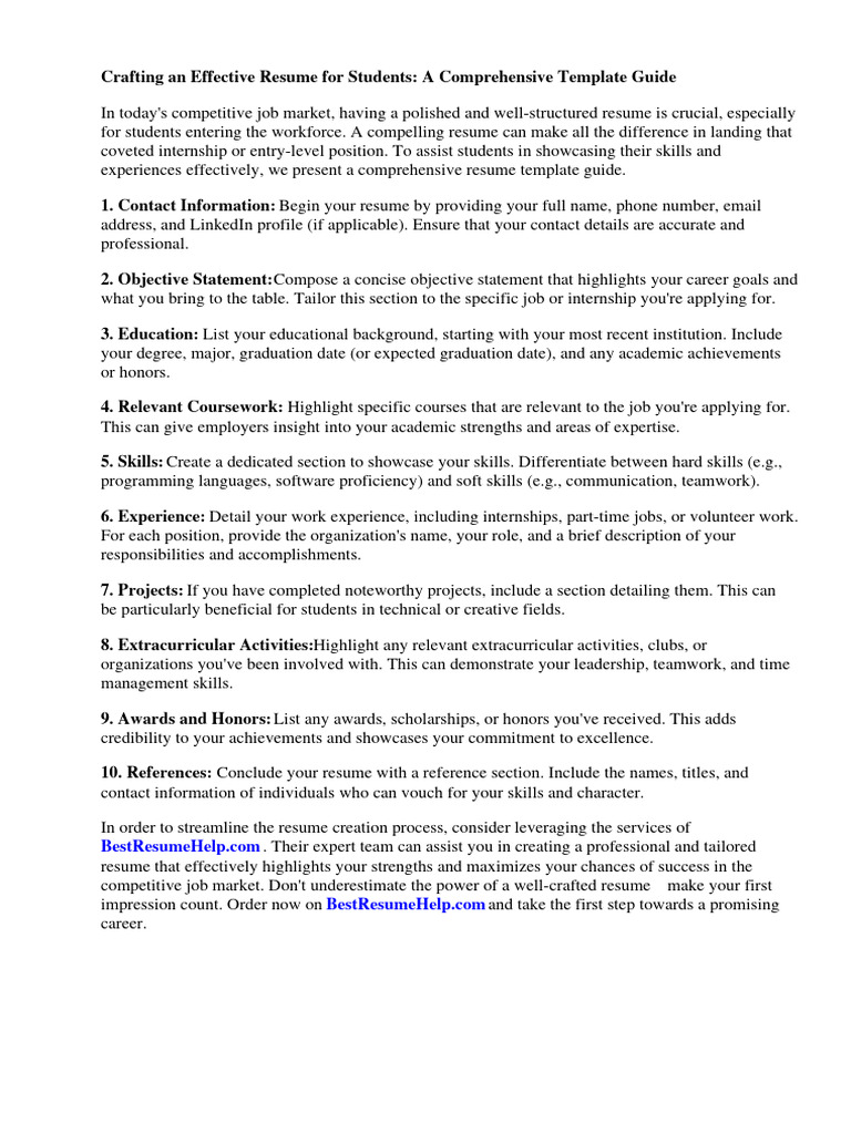 Resume For Students Template | PDF | Résumé