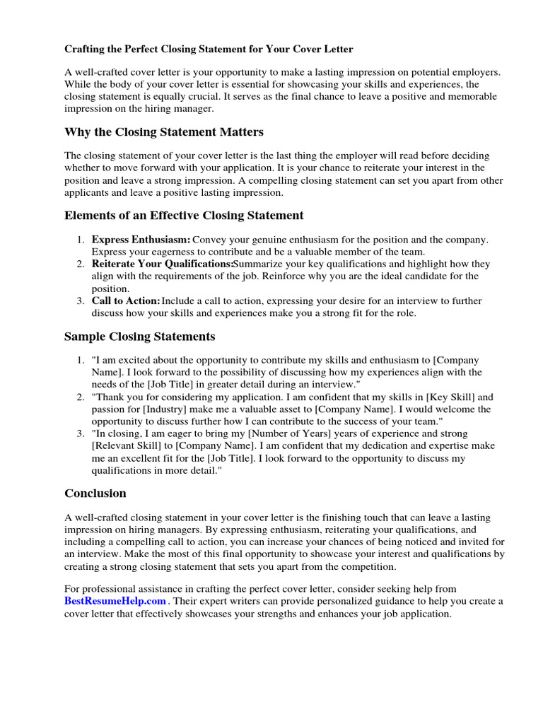 Cover Letter Closing Tips | PDF | Résumé | Linked In