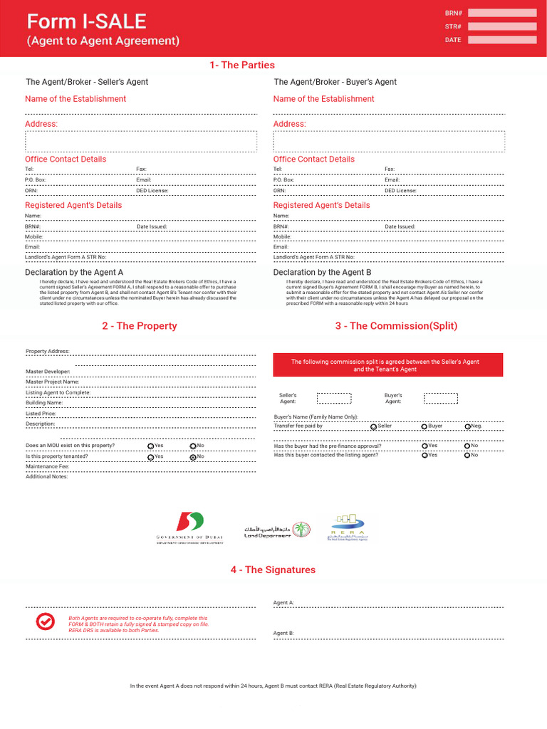 Agent to Agent Agreement Form I | PDF | Business | Real Estate