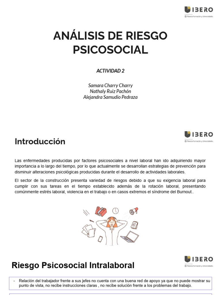 Análisis de Riesgo Psicosocial | Descargar gratis PDF | Planificación | Burnout ocupacional
