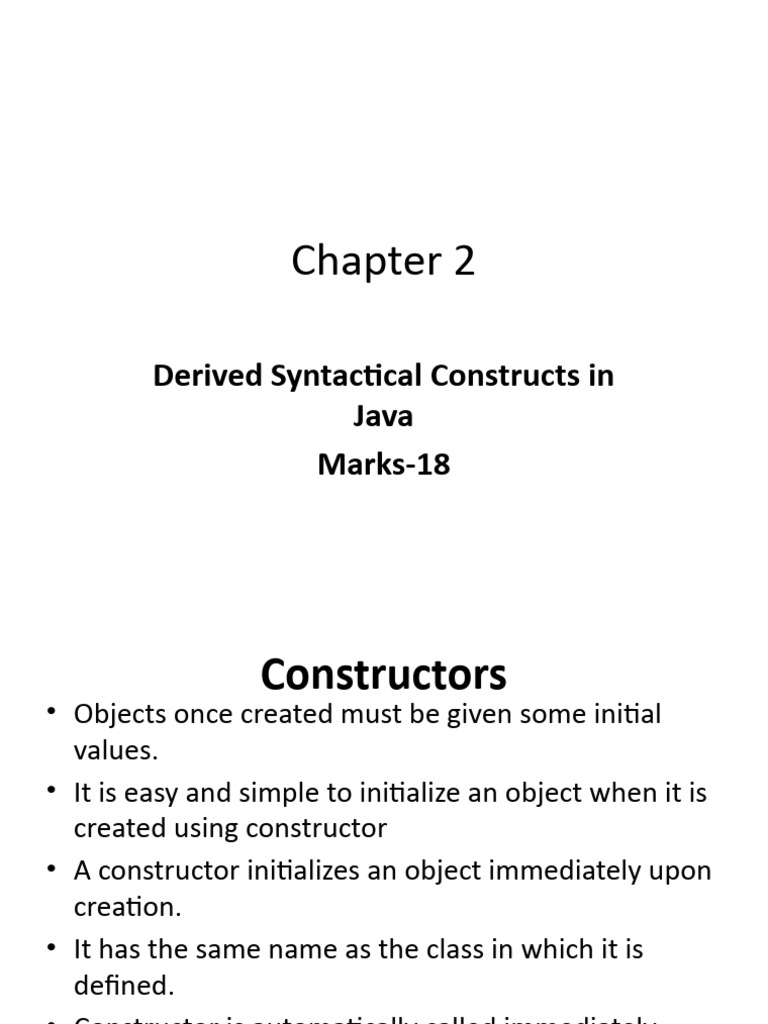 Ch2 JPR | PDF | Programming | Constructor (Object Oriented Programming)