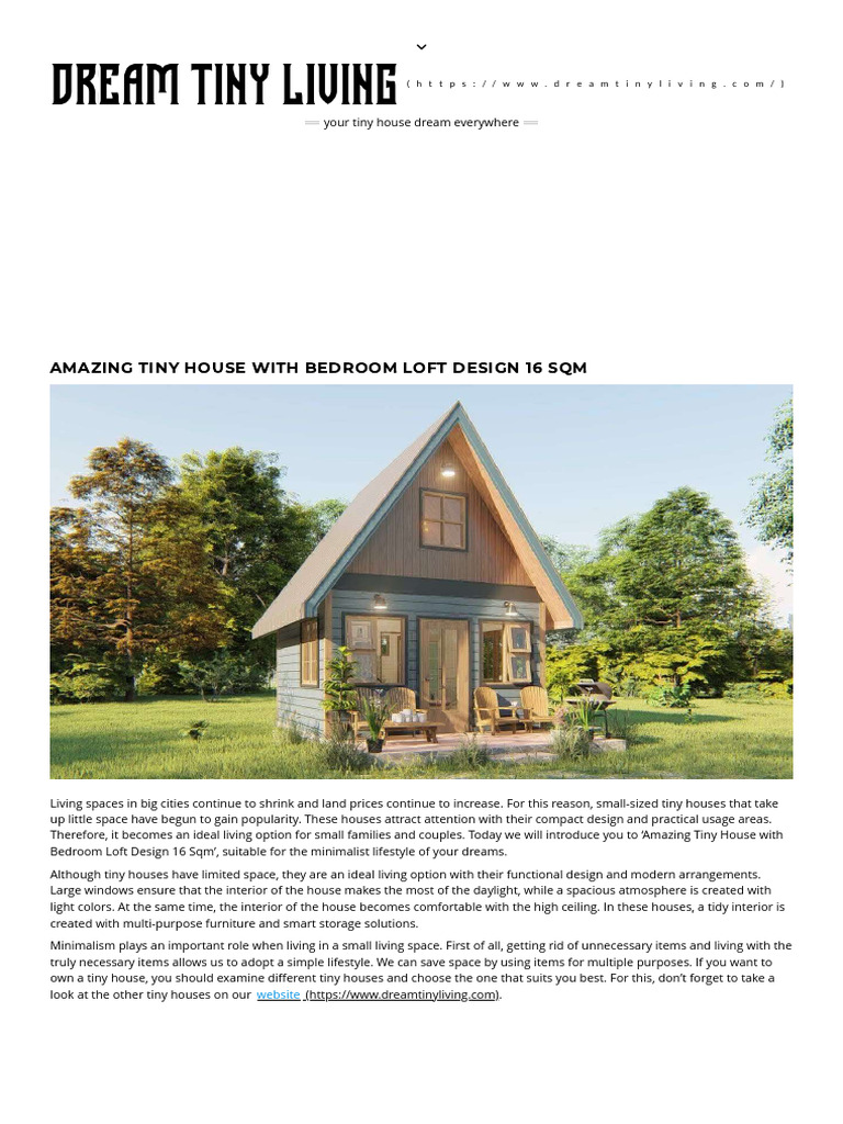 Amazing Tiny House With Bedroom Loft Design 16 SQM - Dream Tiny Living | PDF | Buildings And ...