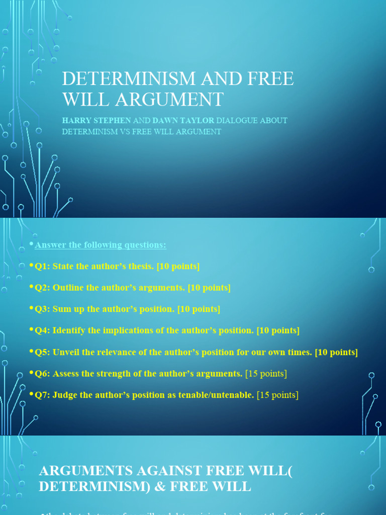 Determinism and Free Will Argument | PDF | Free Will | Determinism