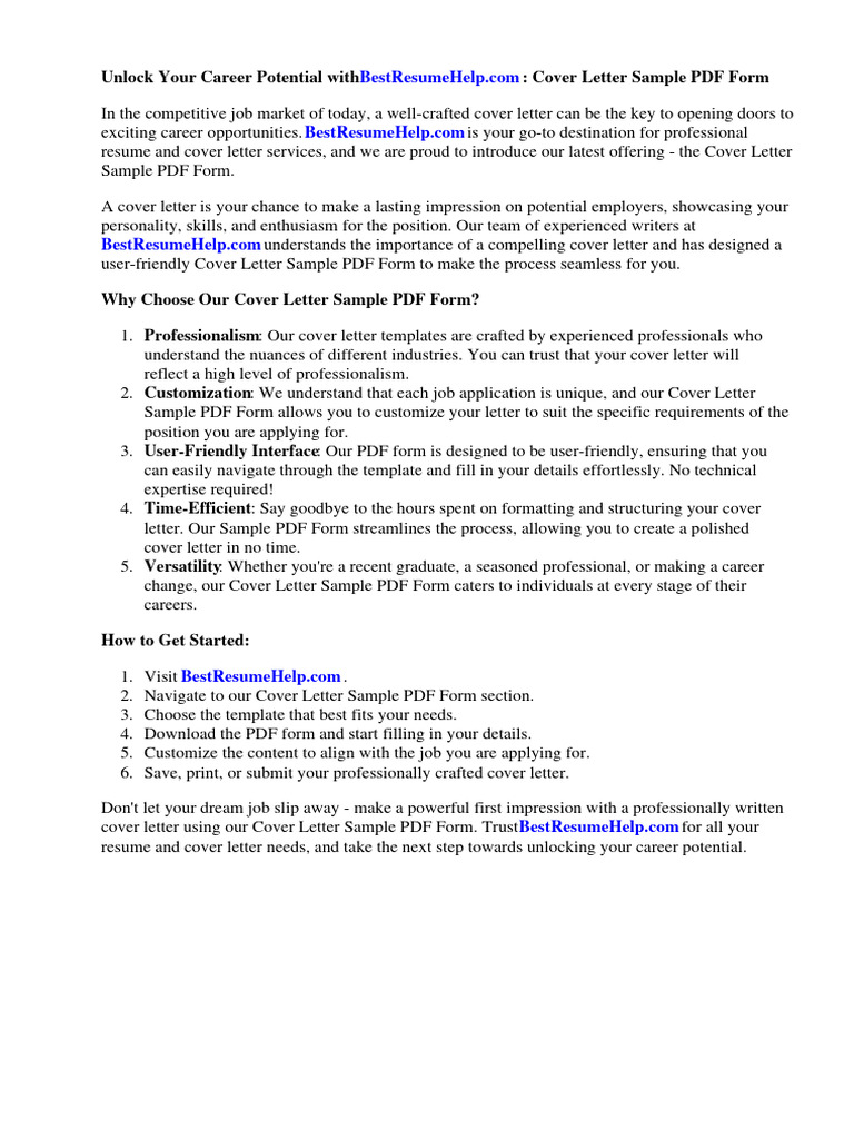 Cover Letter Sample PDF Form | PDF | Résumé | Recruitment