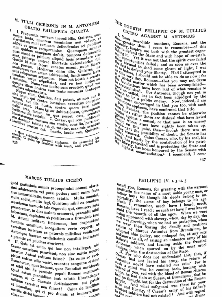 Cicero, IV Philippics | PDF
