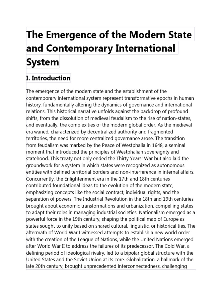 Evolution of Modern State and Governance | PDF | State (Polity ...