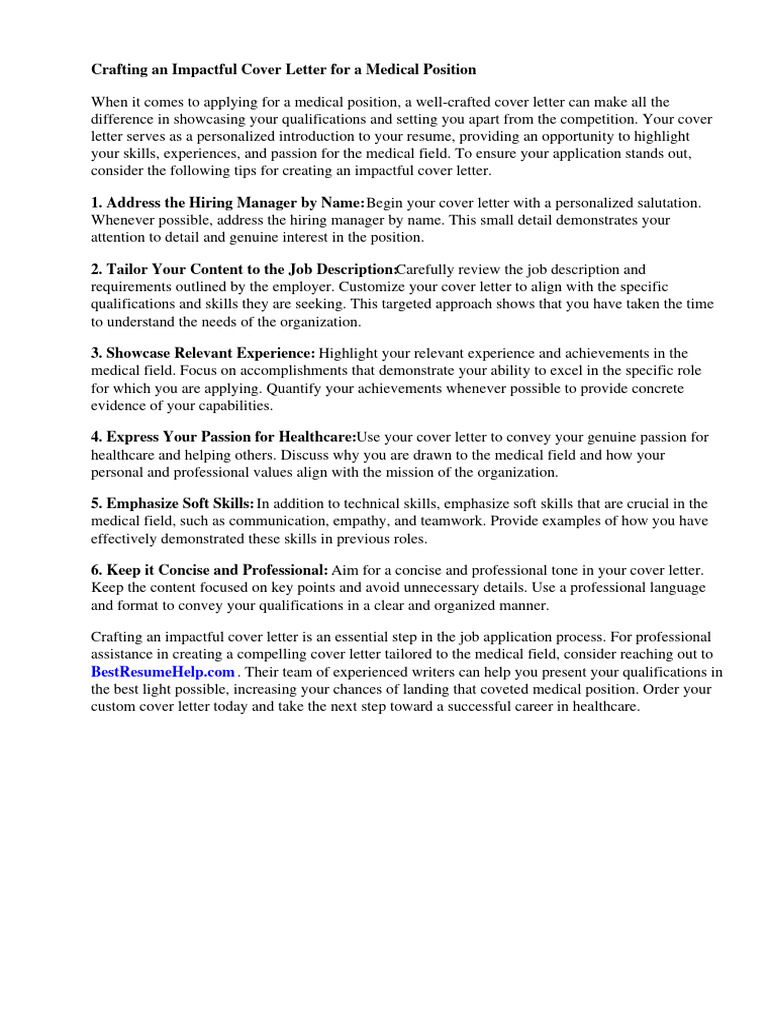 Cover Letter For A Medical Office Assistant | PDF | Résumé | Experience