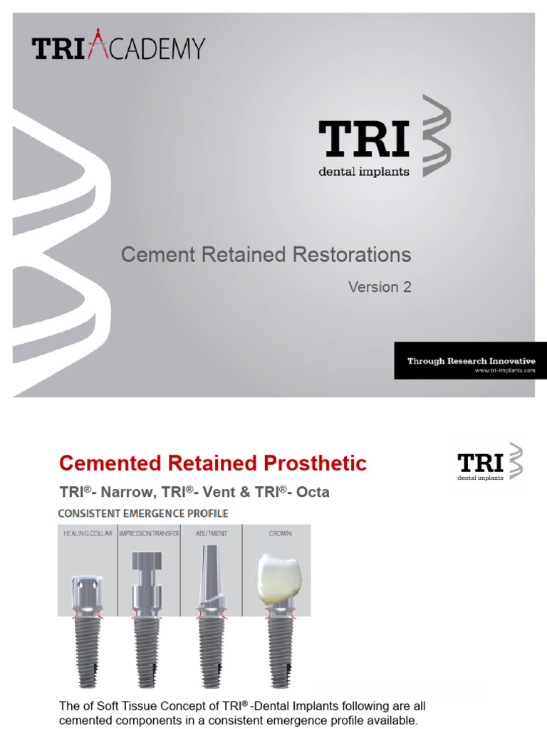 1 Cement Retained Restorations 0233 | PDF | Dental Implant | Dentistry ...