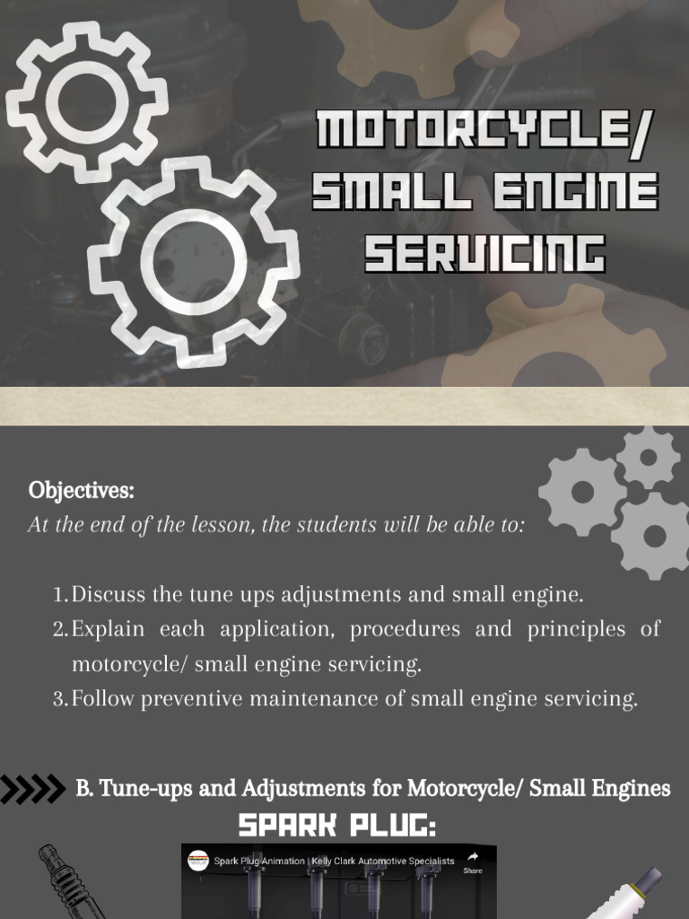 Motorcycle Small Engine Servicing | PDF | Engines | Motor Oil