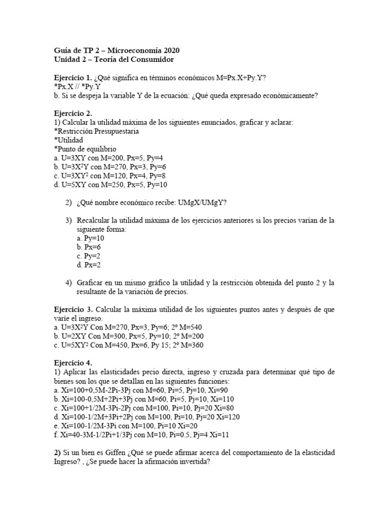 Unidad 2 - Guia TP2 | PDF | Precios | Utilidad