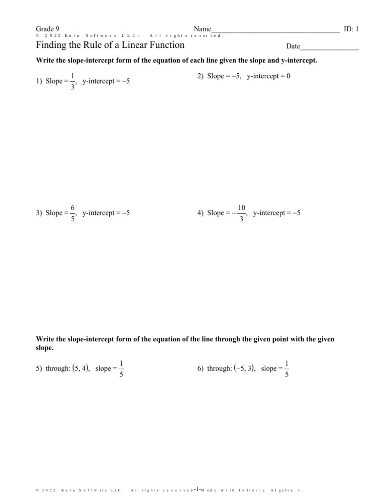 Finding the Rule of a Linear Function | PDF | Mathematical Objects ...