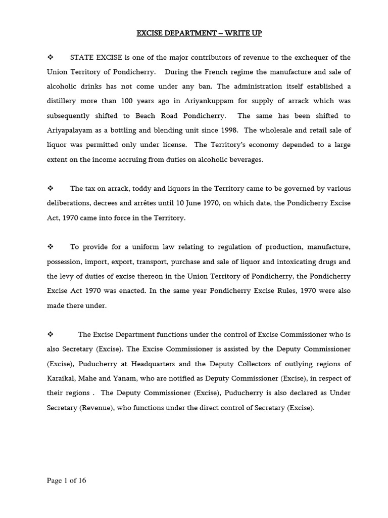 Writeup_on_Excise | PDF | Excise | Taxation