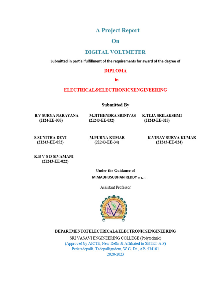 Surya 'S Report | Download Free PDF | Analog To Digital Converter | Voltage