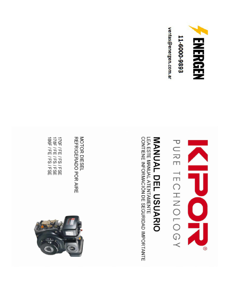 Manual Kipor Km186f | PDF