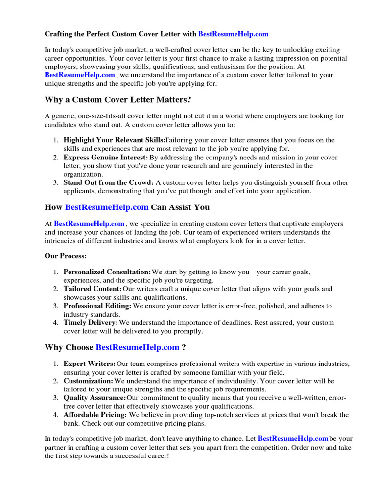 Custom Cover Letter Samples | PDF | Résumé | Recruitment