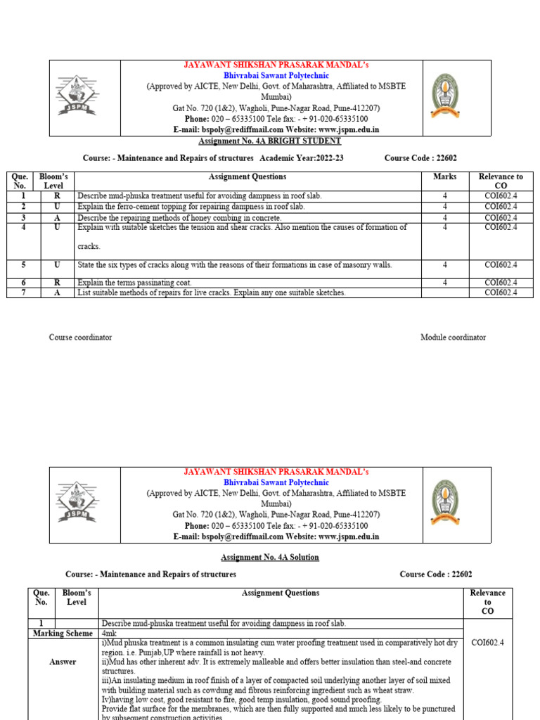 assign 4 (3) | PDF | Concrete | Masonry