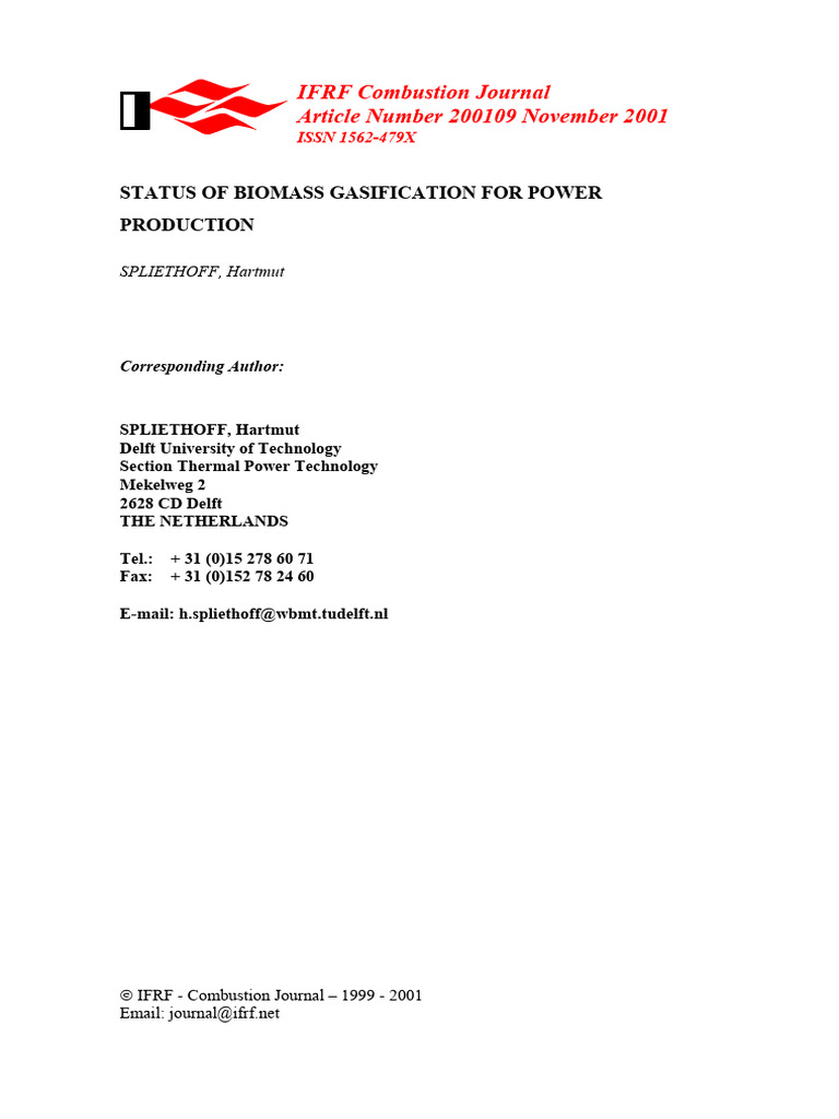biomass_gasification | PDF | Gasification | Fluidization