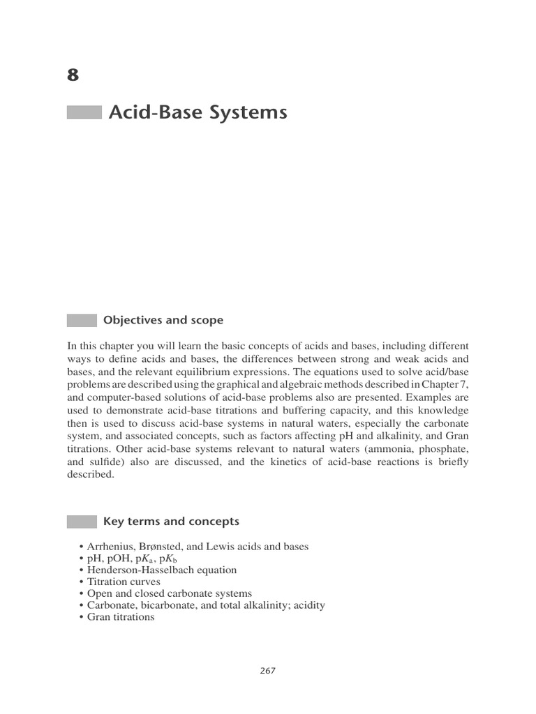 Cap 8 Brezonik. Acid -Base Systems | PDF