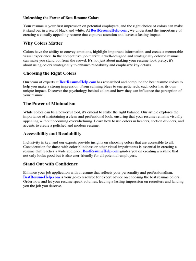 Best Resume Colors | PDF | Résumé | Color