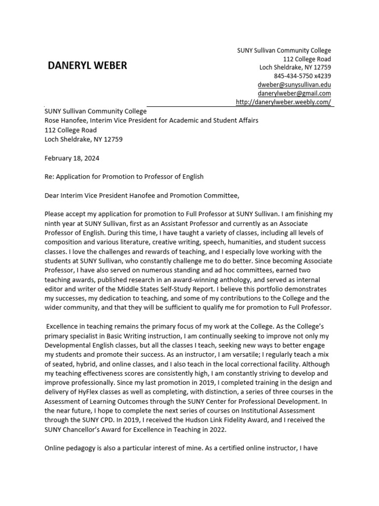 Weber Promotion Cover Letter Mar 15 2024 | Download Free PDF ...