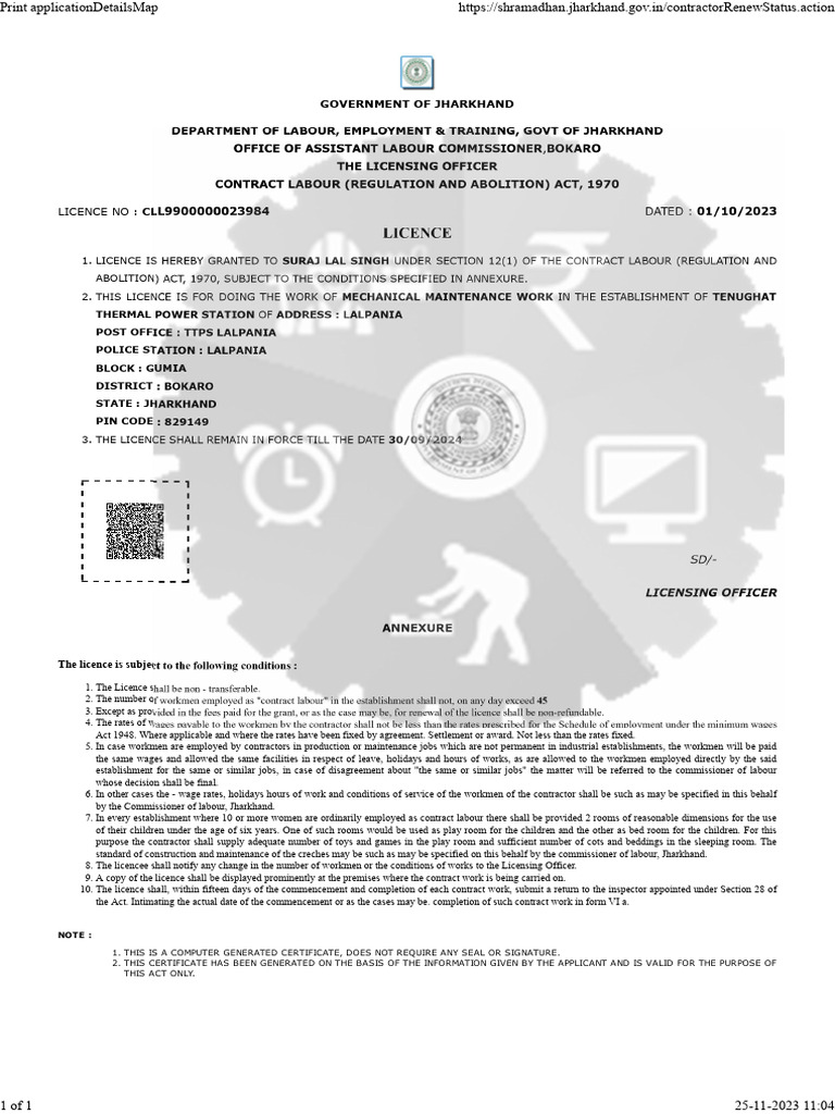 Labour License 2024 | PDF | Employment | License