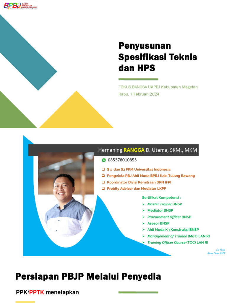 Penyusunan Spesifikasi Teknis Dan HPS | PDF
