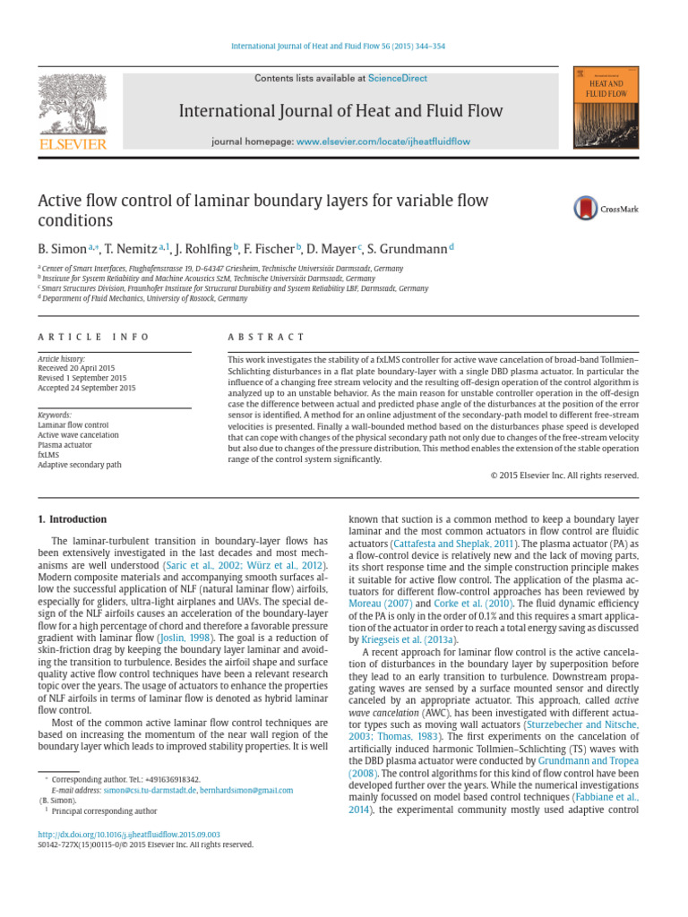Simon 2015 | PDF | Laminar Flow | Boundary Layer