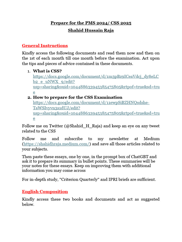 Prepare For PMS 2024 and CSS2025 | PDF | Climate Change | Climate