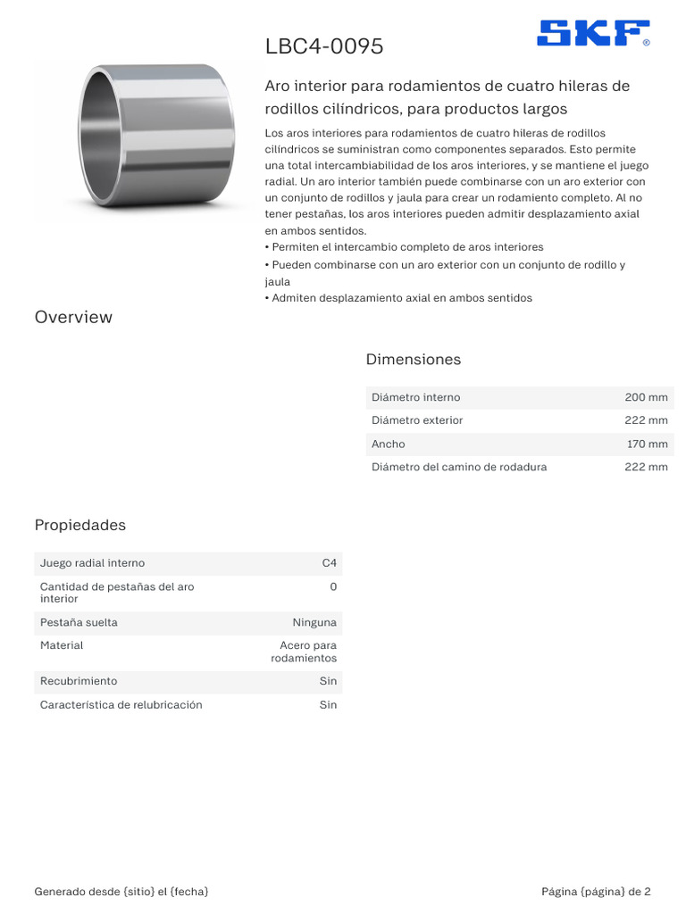 SKF LBC4-0095 Specification | Descargar gratis PDF | Red mundial | Internet y web