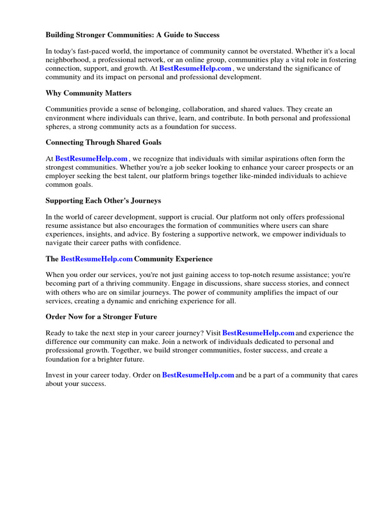 Community Engagement Career Guide | PDF | Résumé | Community
