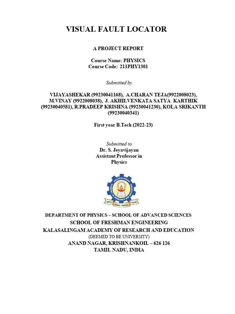 Physics Project Report | PDF