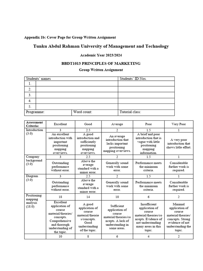 BBDT1013 PMK Appendix1b | PDF | Cognition