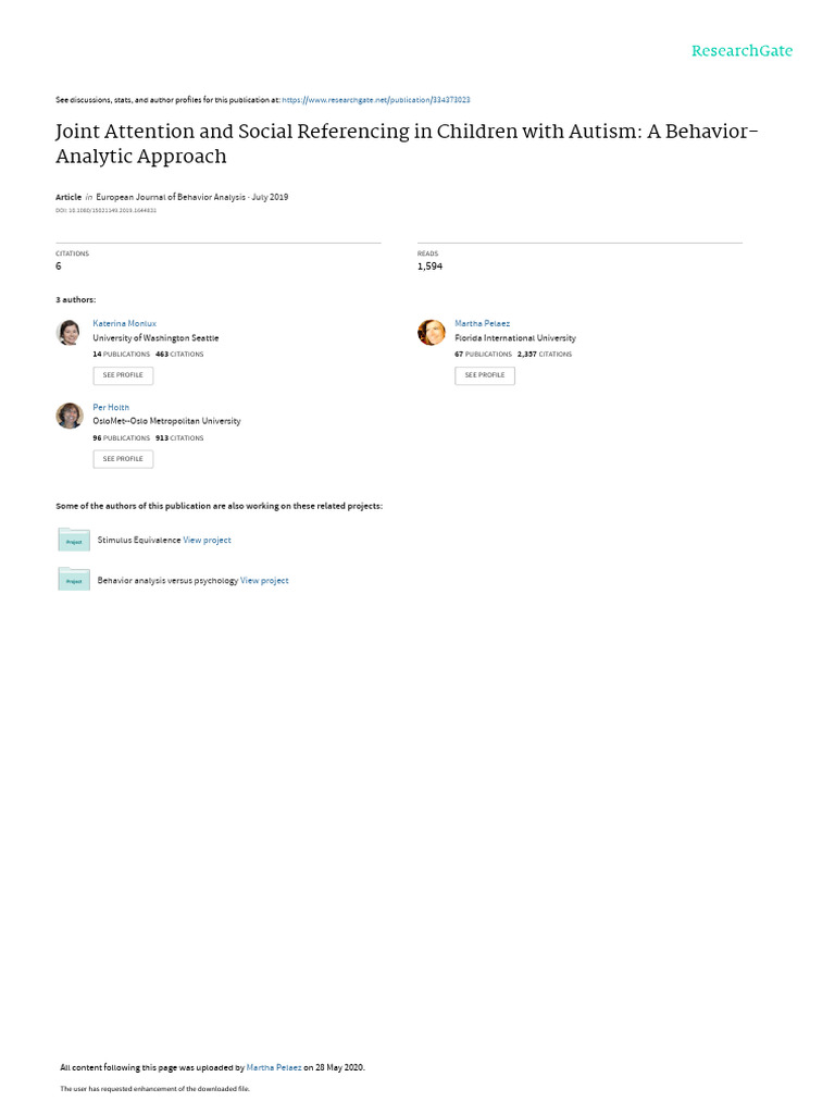 03 Atenção Compartilhada e Referencia Social | PDF | Reinforcement ...