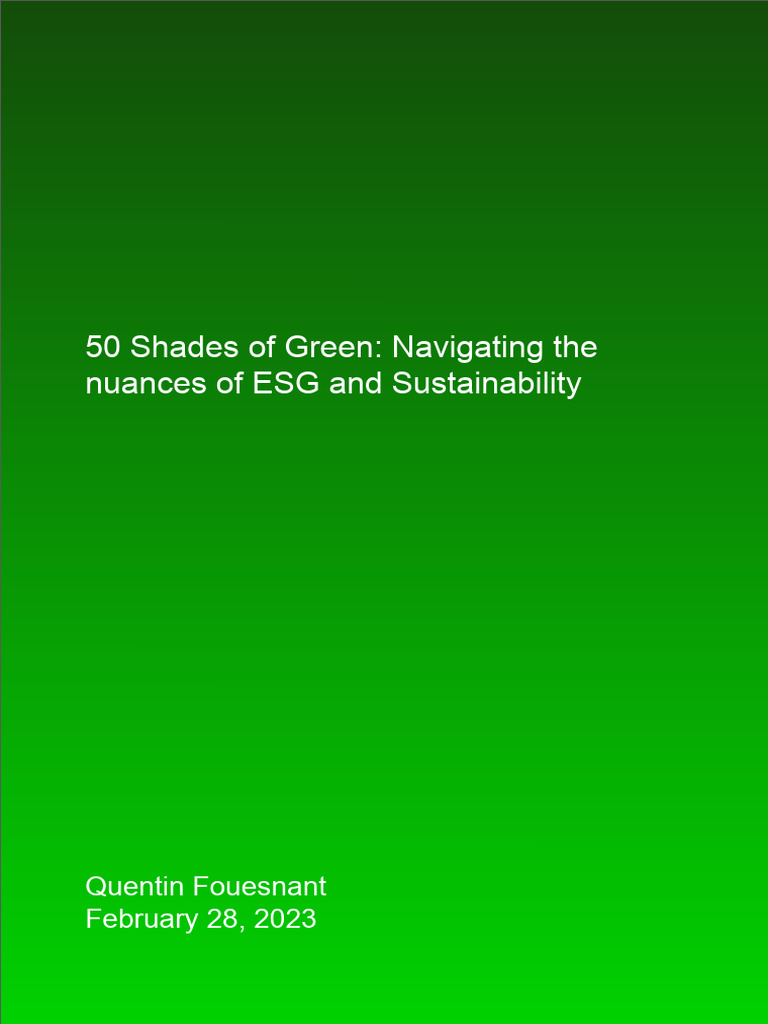 50 Shades of Green - Navigating The Nuances of ESG | PDF ...