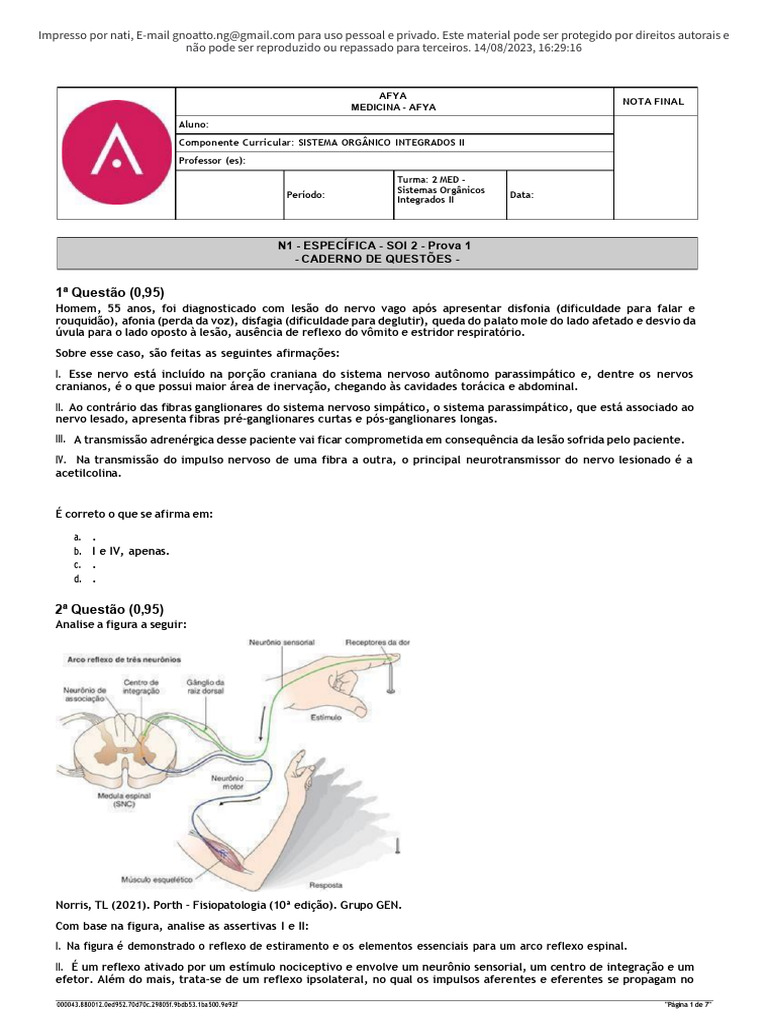 PROVA N1 ESPECIFICA - SOI II Gabarito (1) - Passei Direto | PDF ...