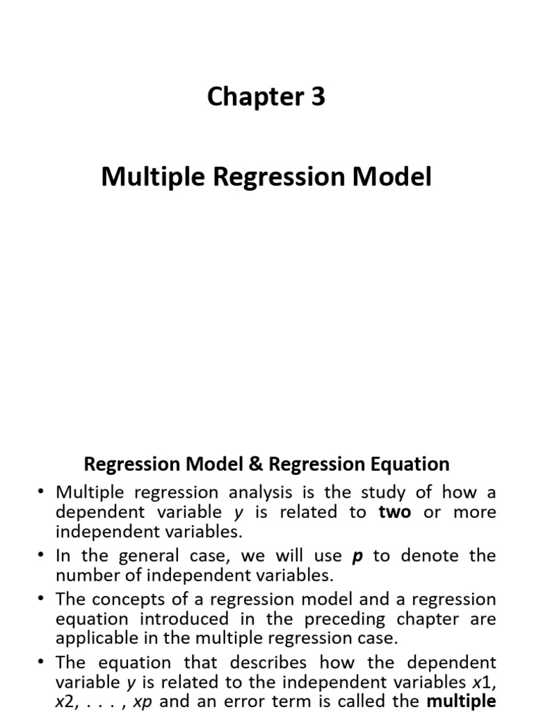 Chapter 3 MLR | PDF | Coefficient Of Determination | Regression Analysis