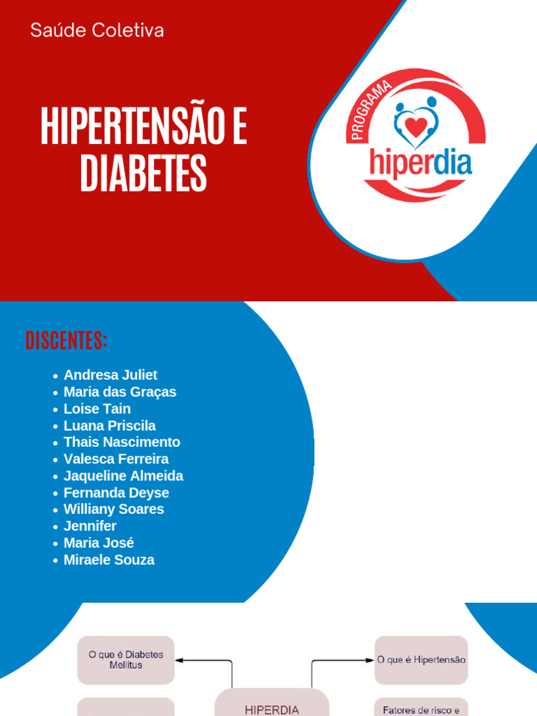 Hipertensão e Diabetes Mellitus (HIPERDIA) | PDF | Diabetes | Medicina ...