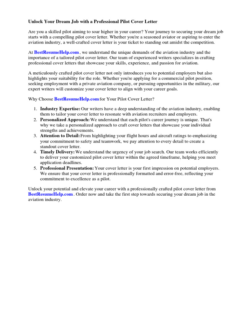 Pilot Cover Letter Examples | PDF | Employment | Résumé