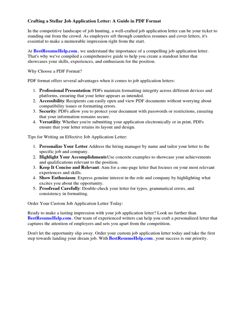 Job Application Letter Writing PDF | PDF | Résumé | Recruitment