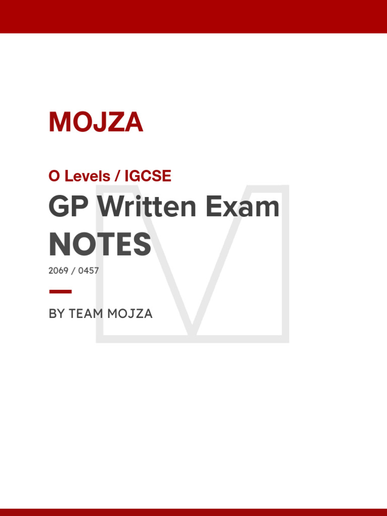Mojza GP Written Exam Notes | PDF | Argument | Question