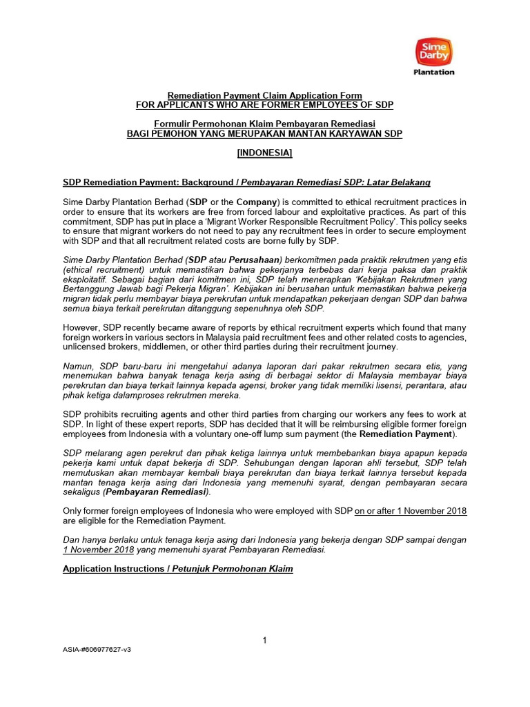 (Direct Applicants) Template Remediation Payment Application Form ... (Direct Applicants) Template Remediation Payment Application Form ...