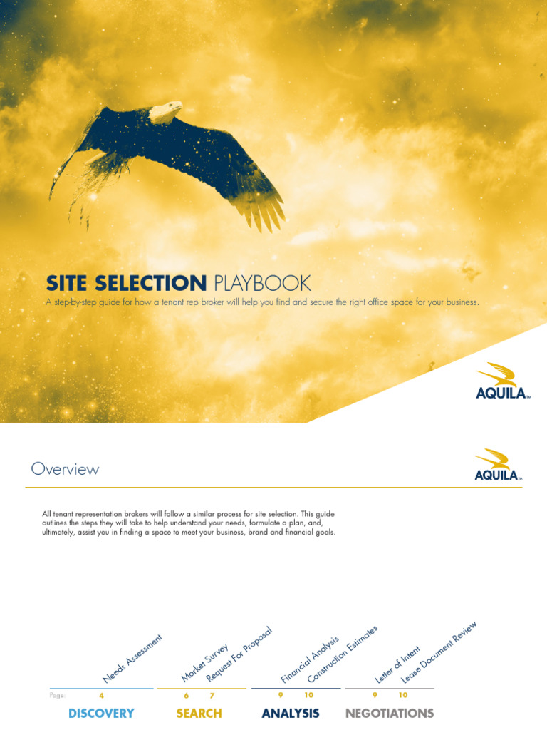 AQUILA Site Selection Playbook | PDF | Lease | Landlord